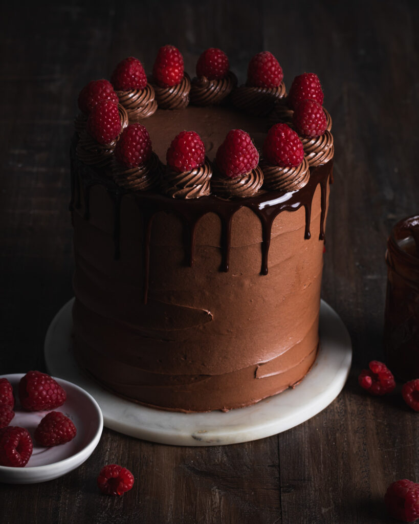 Brownie Nutella Cake with Raspberries - Style Sweet