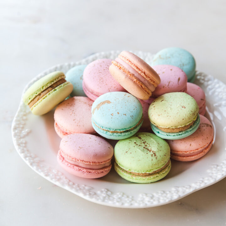Peach Raspberry Macarons - Style Sweet